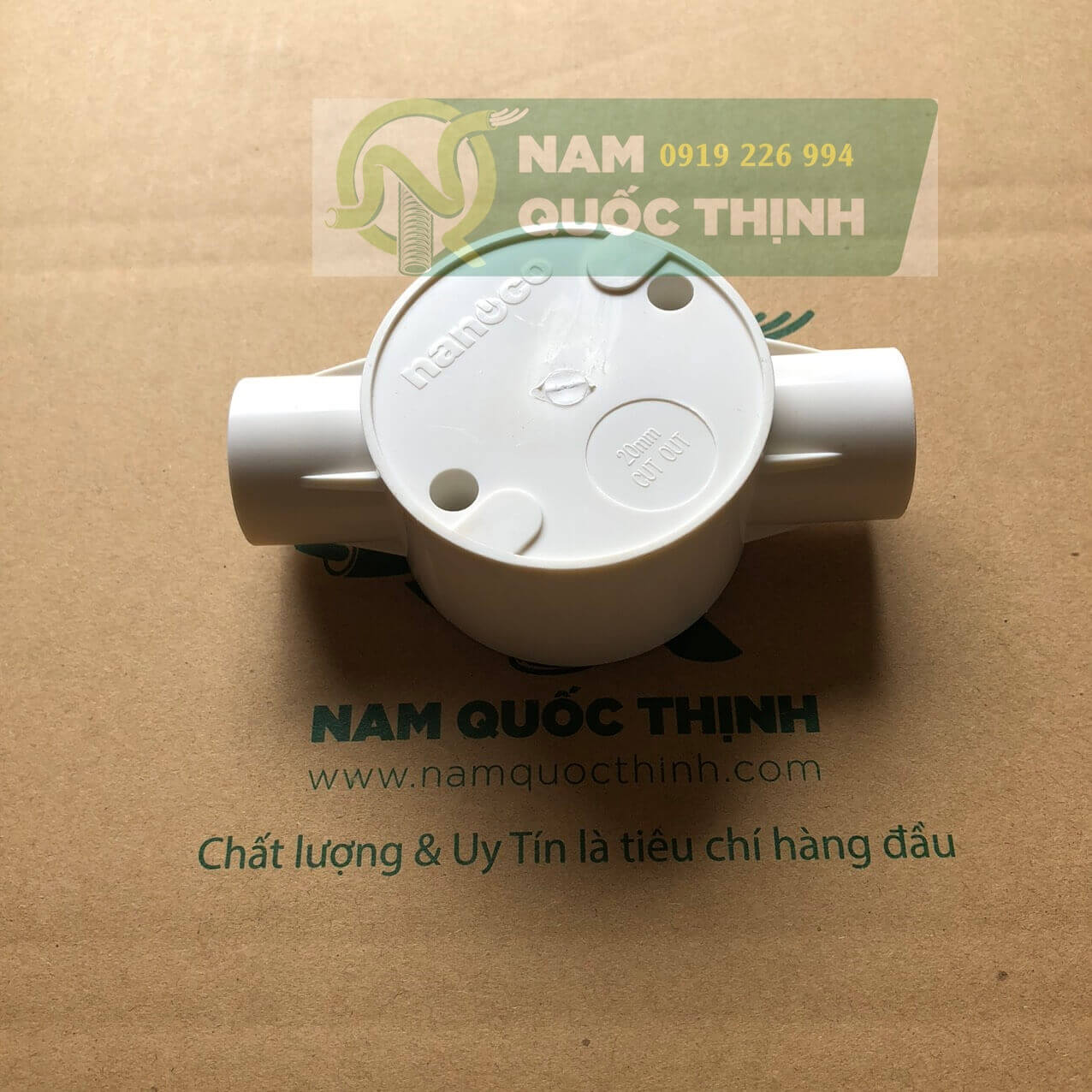 Hộp Nối 2 Ngã Thẳng PVC D25 Nanoco